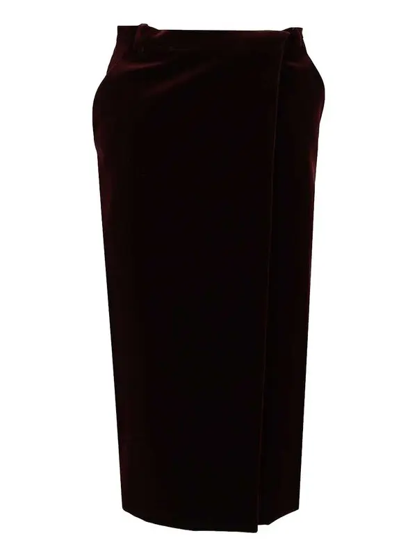 Saint Laurent Velvet Wrap Midi Skirt - Multicolor