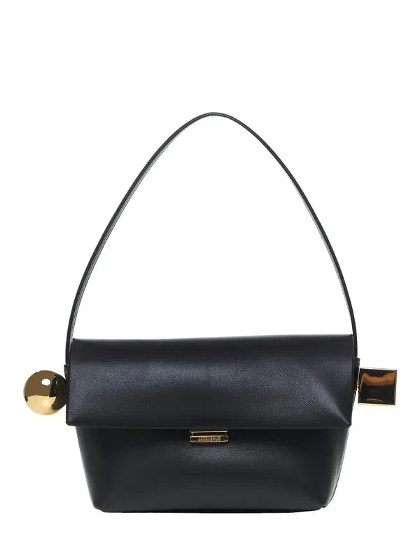 Jacquemus Il Rond Carre Leather Clutch With Gold-plated Charms - Multicolor