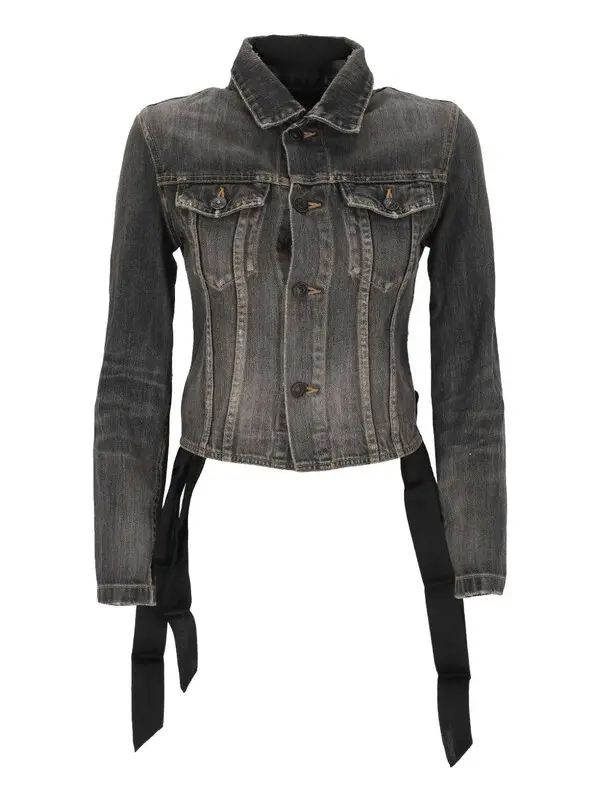 Balenciaga Lace-up Denim Jacket - Multicolor