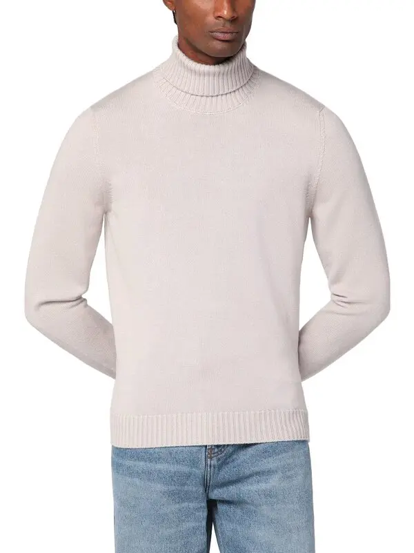 DRUMOHR Greige Wool Turtleneck Sweater - White