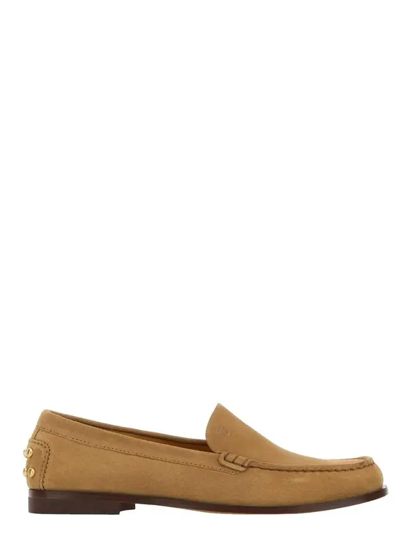 TOD'S Suede Shearling Loafers - Brown