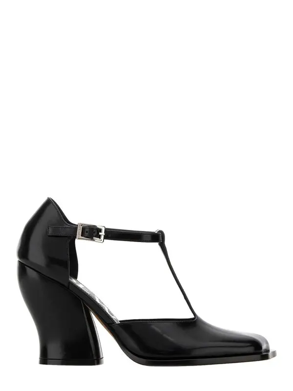 Loewe Leather T-bar Pumps - Black