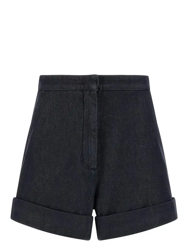 Max Mara Mxmcalca Denim Effect Shorts - Blue