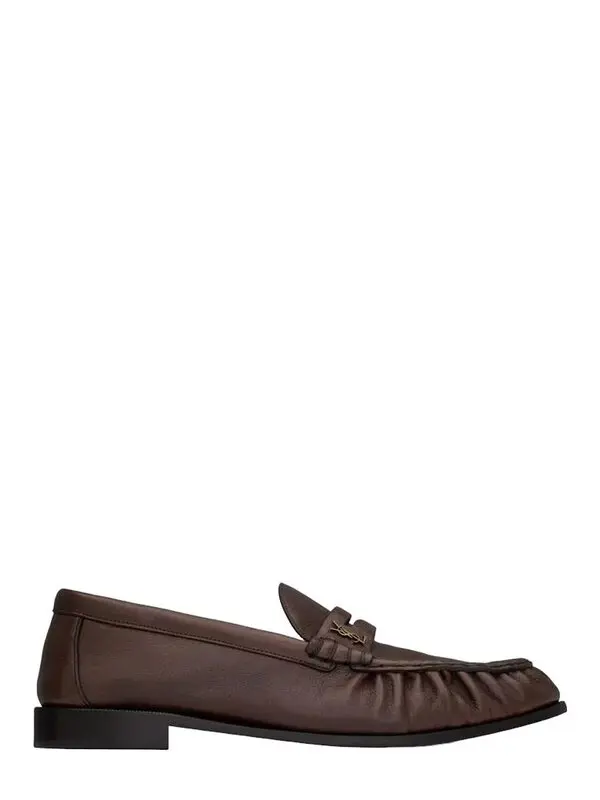 Saint Laurent Le Loafer Soft Moccasins In Matt Leather - Brown
