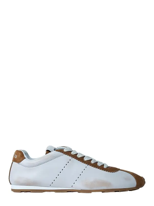 Miu Miu Leather And Suede Sneakers - White