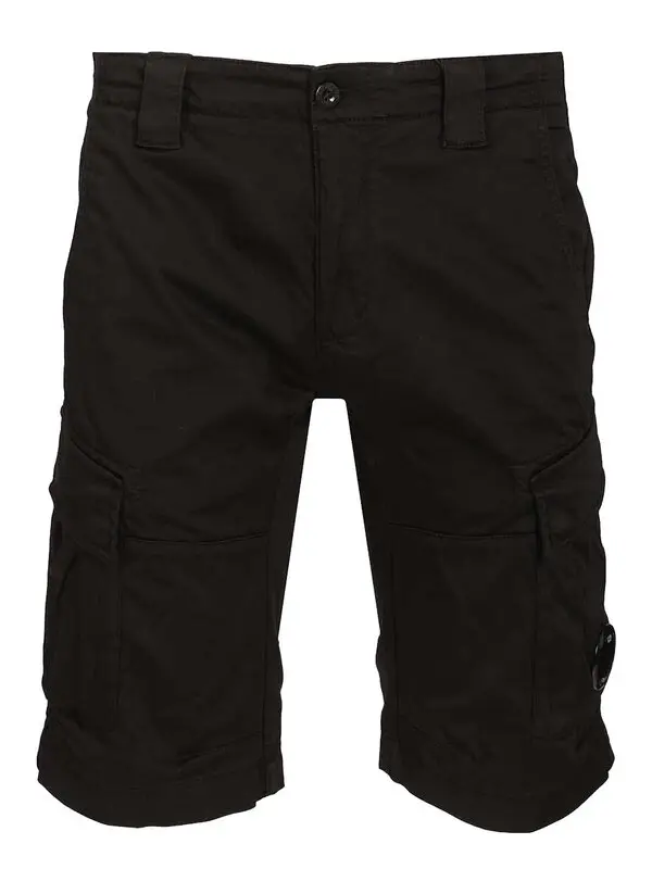 C.P. COMPANY Stretch Cotton Gabardine Cargo Shorts - Black