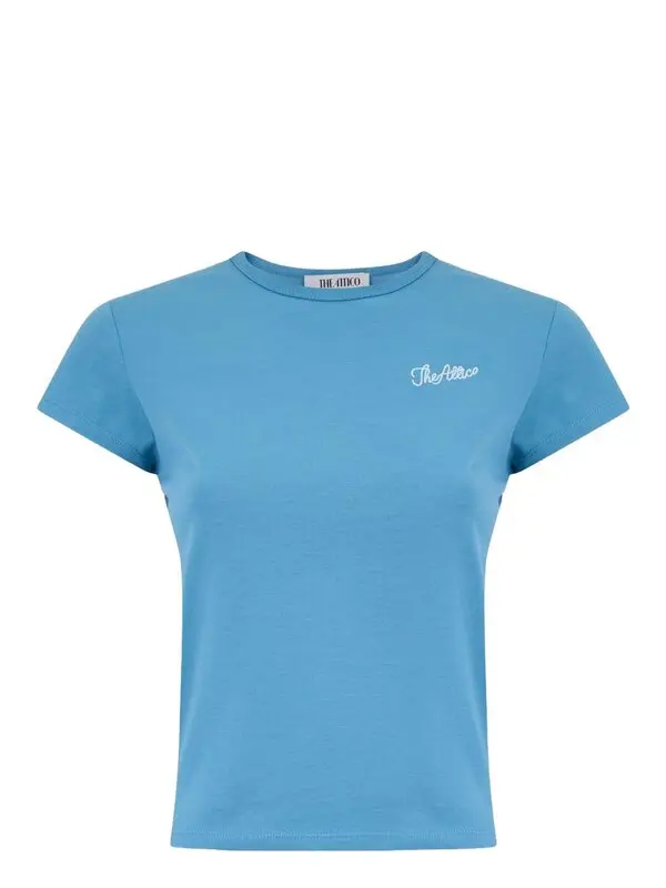 Attico Jersey T-shirt With Embroidered Logo - Multicolor