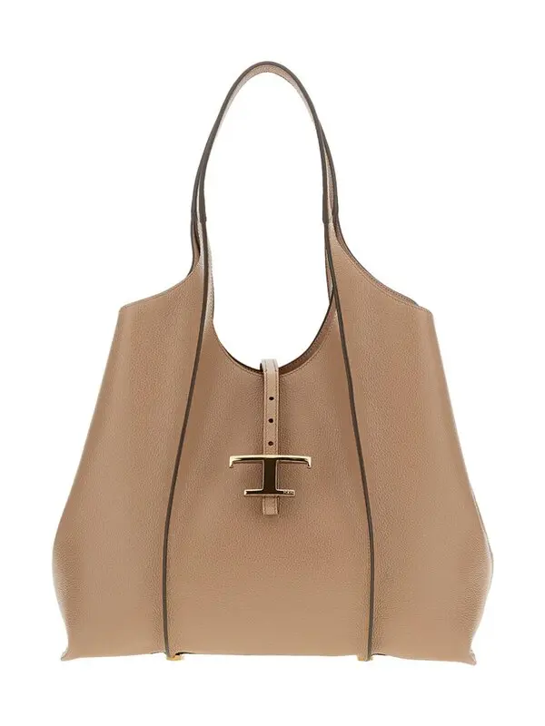 TOD'S Medium Tote Bag T Timeless In Calfskin Leather - Multicolor