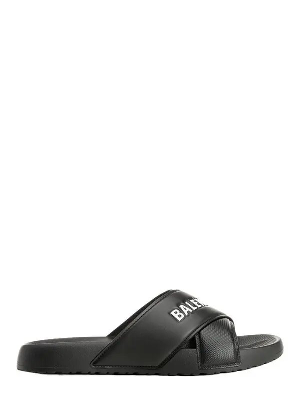 Balenciaga Sporty Pool Slides - Black