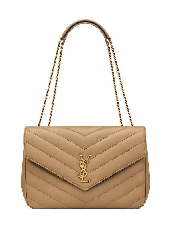 Saint Laurent Loulou Large Shoulder Bag - Cream