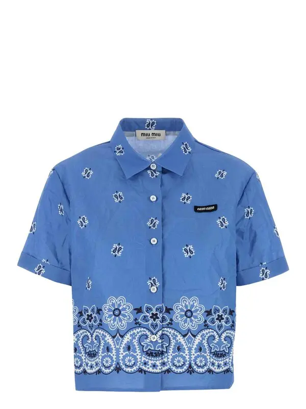 Miu Miu Printed Poplin Shirt - Multicolor