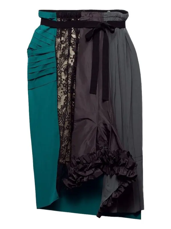 Prada Patchwork Midi Skirt - Multicolor