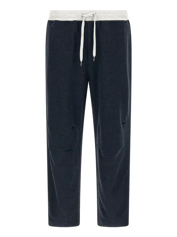 Brunello Cucinelli Linen Cotton Joggers - Blue