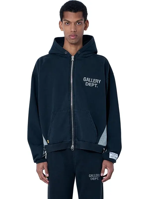 GALLERY DEPT. Zip-up Logo Hoodie - Black