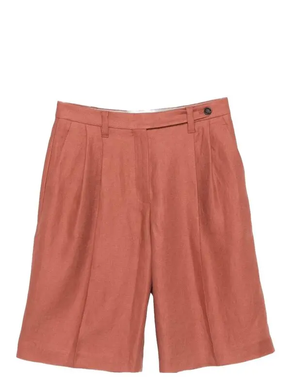 Brunello Cucinelli Pleated Linen Shorts - Multicolor