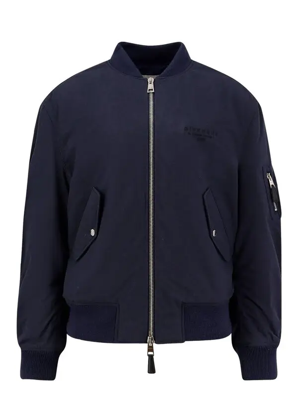 Givenchy Cotton Blend Bomber Jacket - Blue