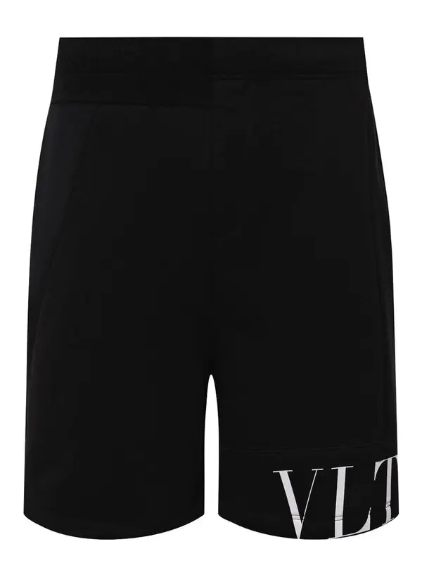 Valentino Garavani Track Shorts With Contrast Logo - Black