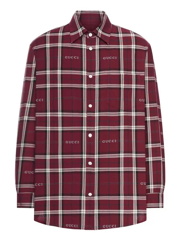 Gucci Jacquard Cotton Tartan Shirt - Multicolor