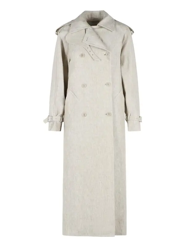 Max Mara Double-breasted Linen Duster - Cream