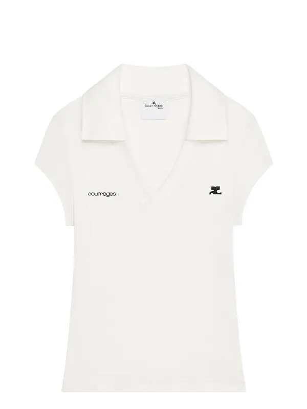 COURREGES Cropped Polo Shirt - White