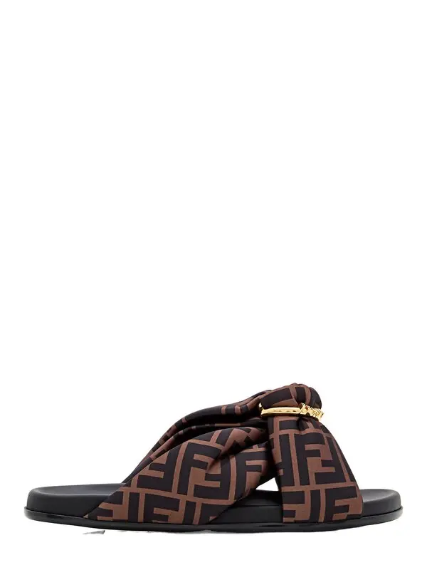 Fendi Logo Print Fabric Sandals - Multicolor
