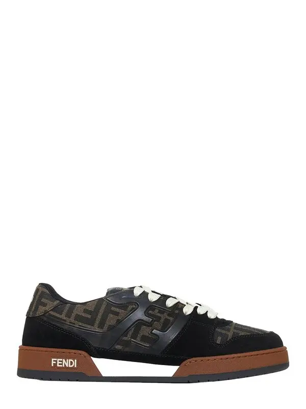 Fendi Match Suede Sneakers With Ff Jacquard - Multicolor