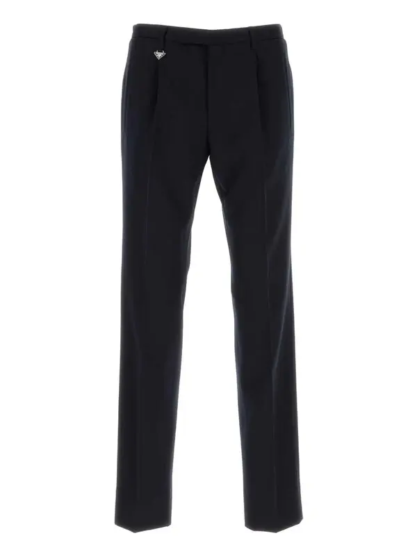 Prada Virgin Wool Tailored Pants - Blue
