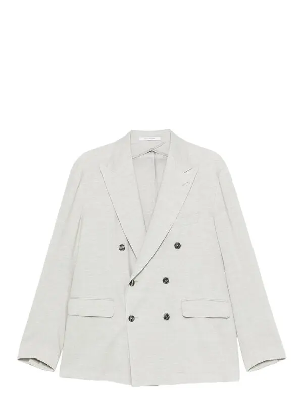 Tagliatore Double-breasted Peak Lapel Blazer - Gray