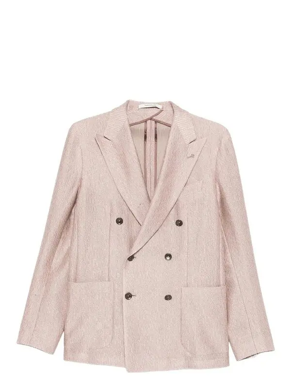 Tagliatore Double-breasted Peak Lapel Blazer - Pink