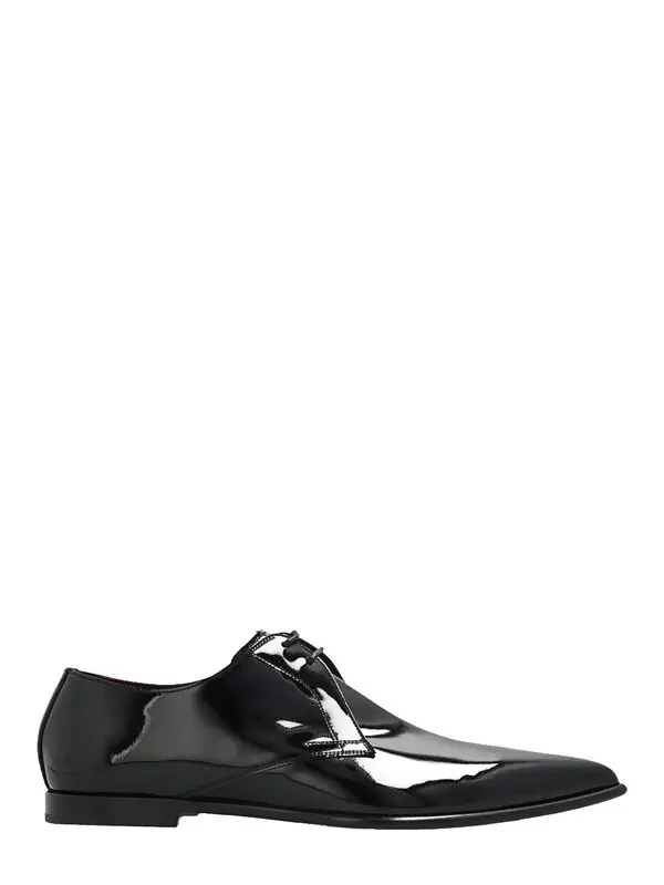 Dolce & Gabbana Achille Leather Derby Shoes - Black