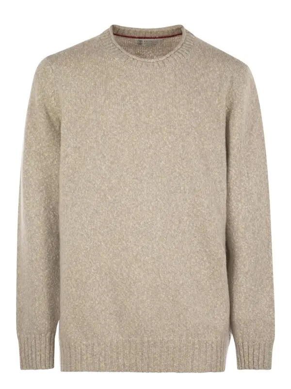 Brunello Cucinelli Virgin Wool And Cashmere Crewneck Sweater - Cream