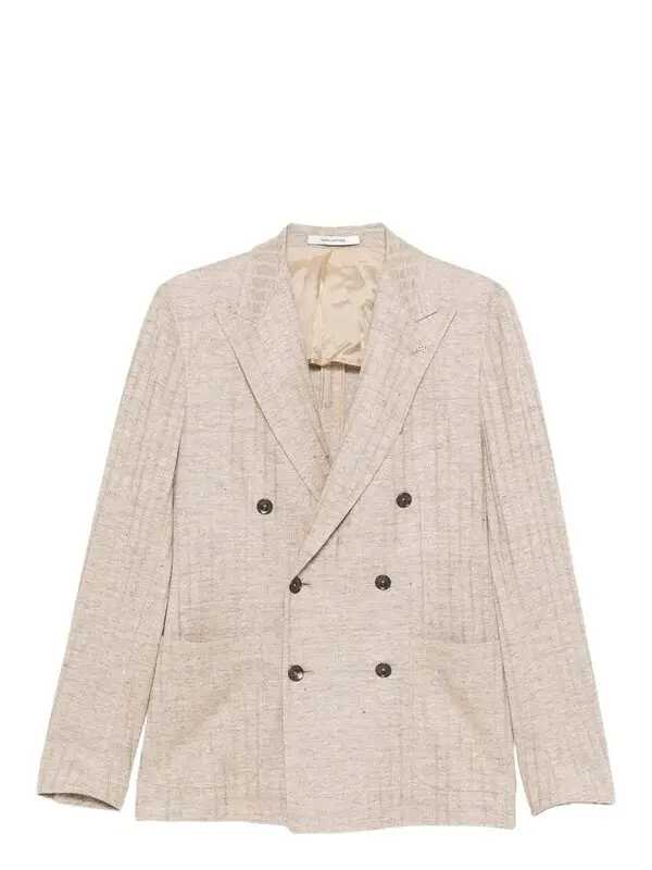 Tagliatore Double-breasted Peak Lapel Blazer - Cream