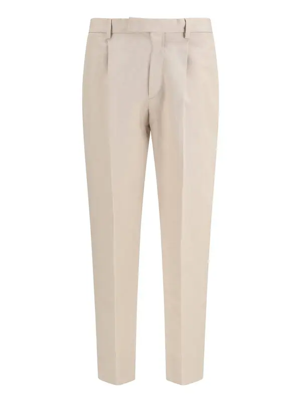 Zegna Roccia Cotton Trousers - Cream