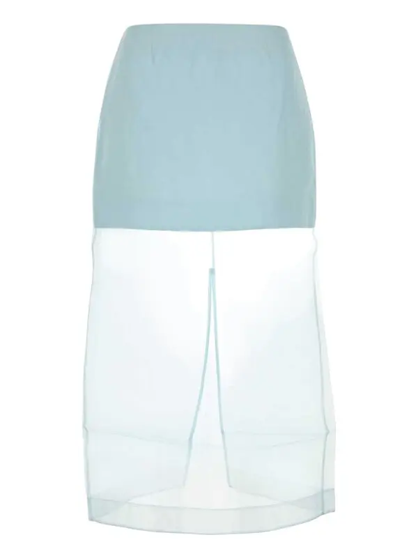 Zimmermann Organza Crush Layered Skirt - Blue