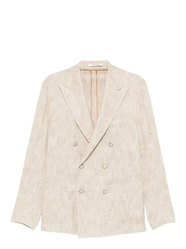 Tagliatore Double-breasted Peak Lapel Blazer - Cream