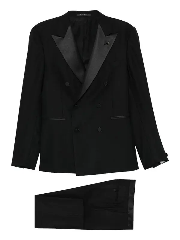 Tagliatore Suits Double Breasted Suits - Black