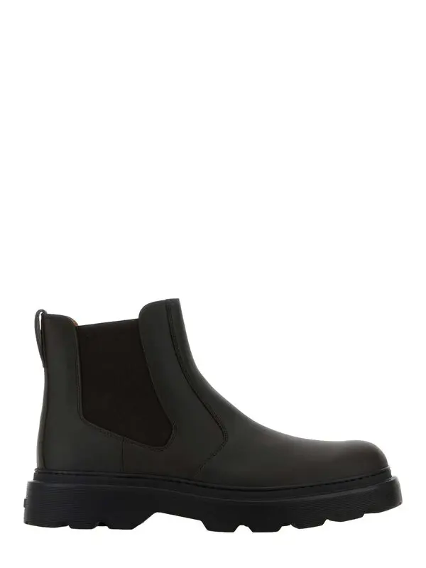 TOD'S Leather Ankle Boots - Brown