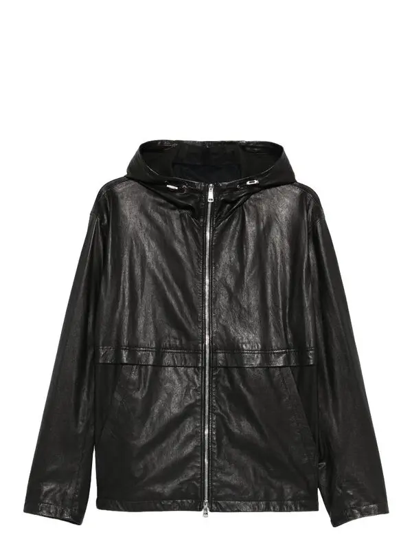 Tagliatore Lambskin Hooded Jacket - Black