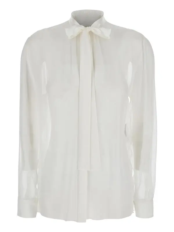 Dolce & Gabbana Silk Pussy-bow Blouse - Multicolor