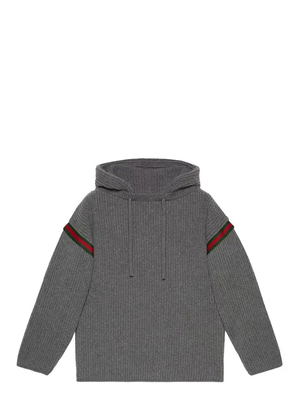 Gucci Wool And Cashmere Zipped Hooded Sweatshirt - Gray