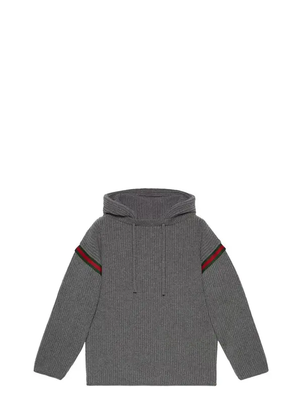 Gucci Wool And Cashmere Zipped Hooded Sweatshirt - Gray
