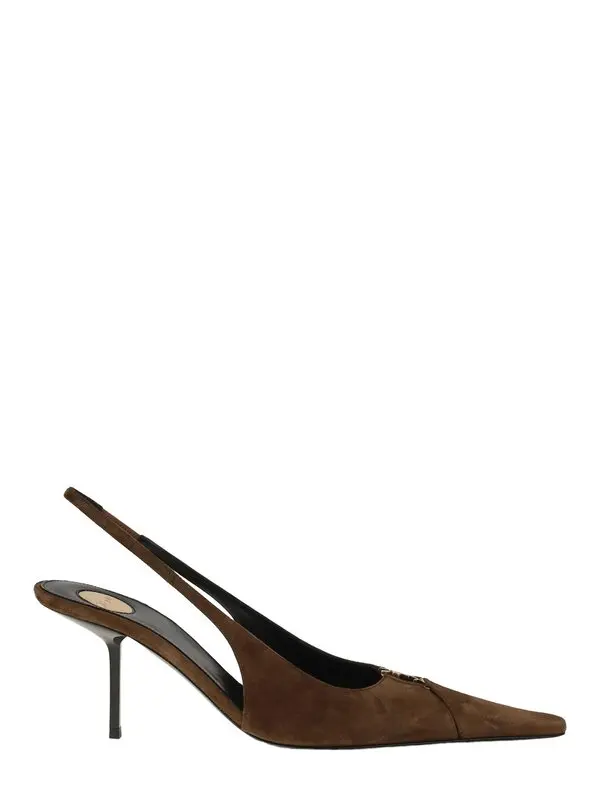 Saint Laurent Babylone Breteuil Suede Pumps - Brown
