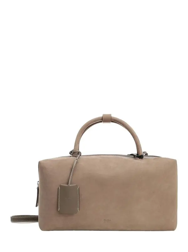 Max Mara Large Nubuck Leather Satchel Bag - Cream