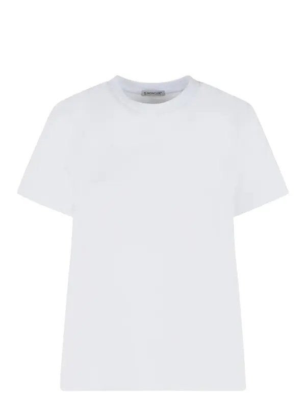 Moncler Cotton T-shirt With Logo Embroidery - White