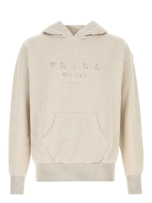 Prada Melange Sand Cotton Sweatshirt - Brown