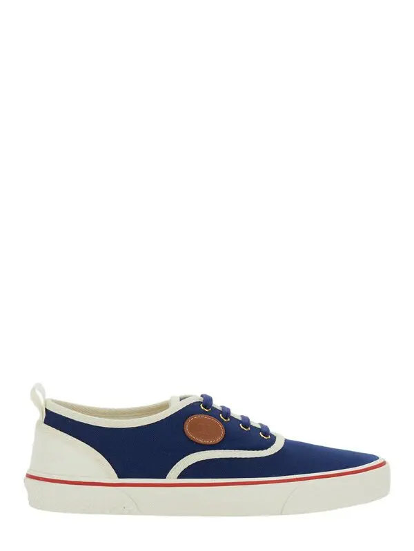 Valentino Garavani Cotton Low Top Sneakers With Vlogo Patch - Multicolor