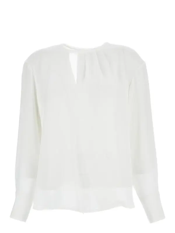 Max Mara Round Neck Blouse With Ruched Detailing - Multicolor