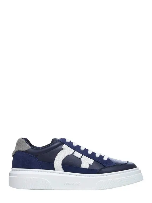 FERRAGAMO Low-top Sneakers With Gancini Detail - Multicolor
