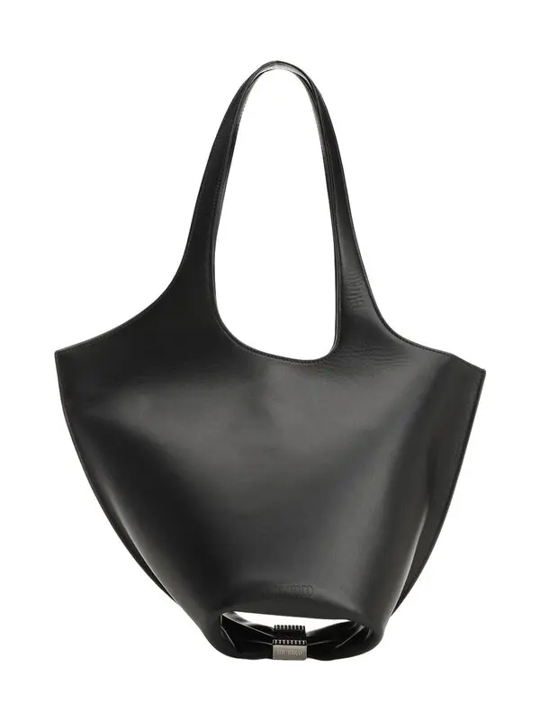 Attico La Scoop Medium Shoulder Bag - Black