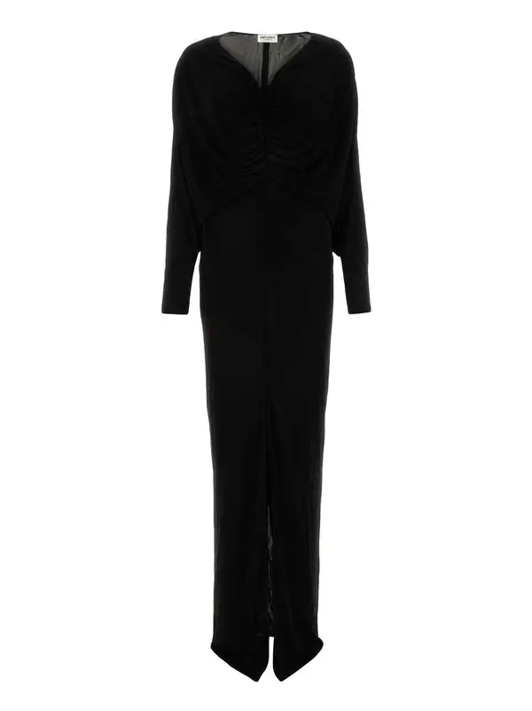 Saint Laurent Viscose Long Dress - Black